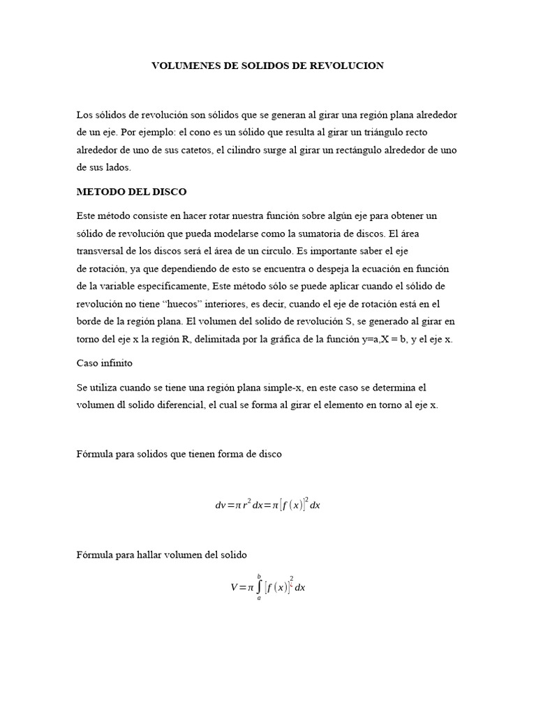 Volumenes de Solidos de Revolucion | PDF | Geometría Elemental | Formas ...