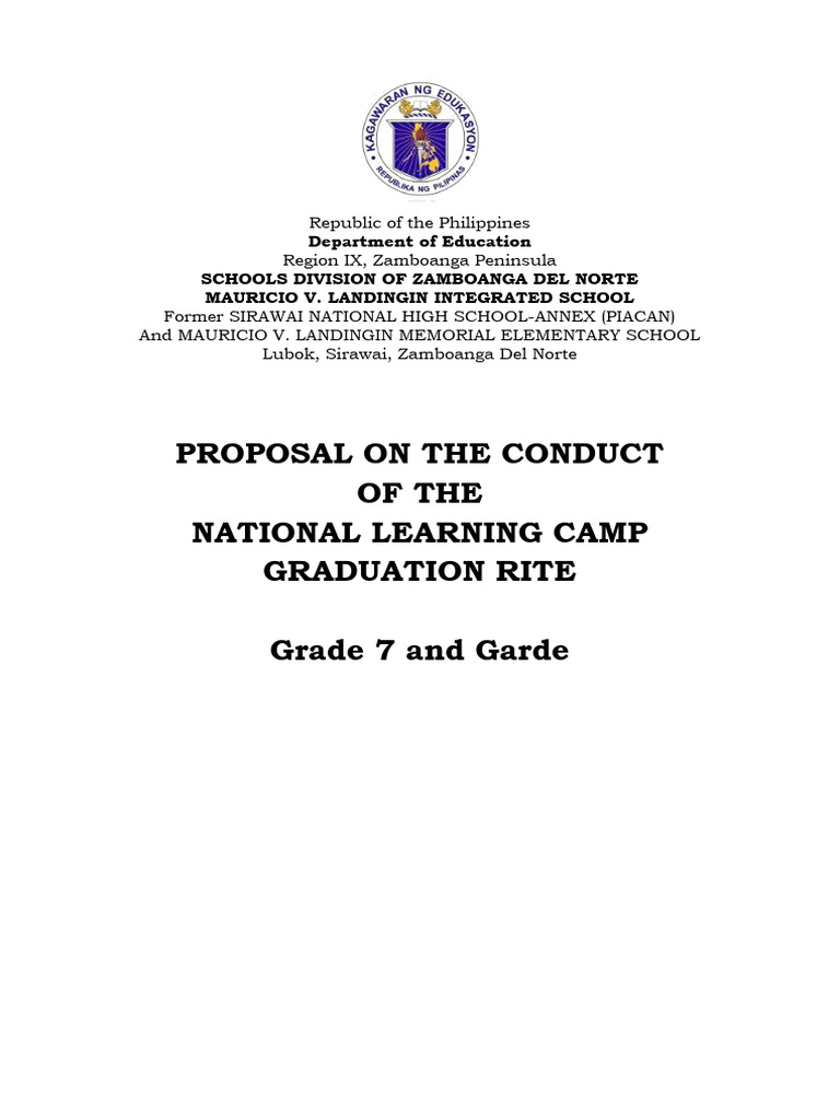 National Learning Camp Graduation Proposal | PDF