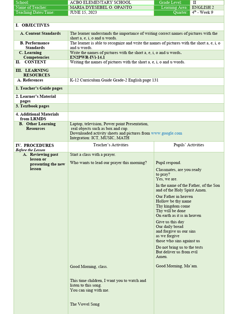Final Cot English2 | PDF