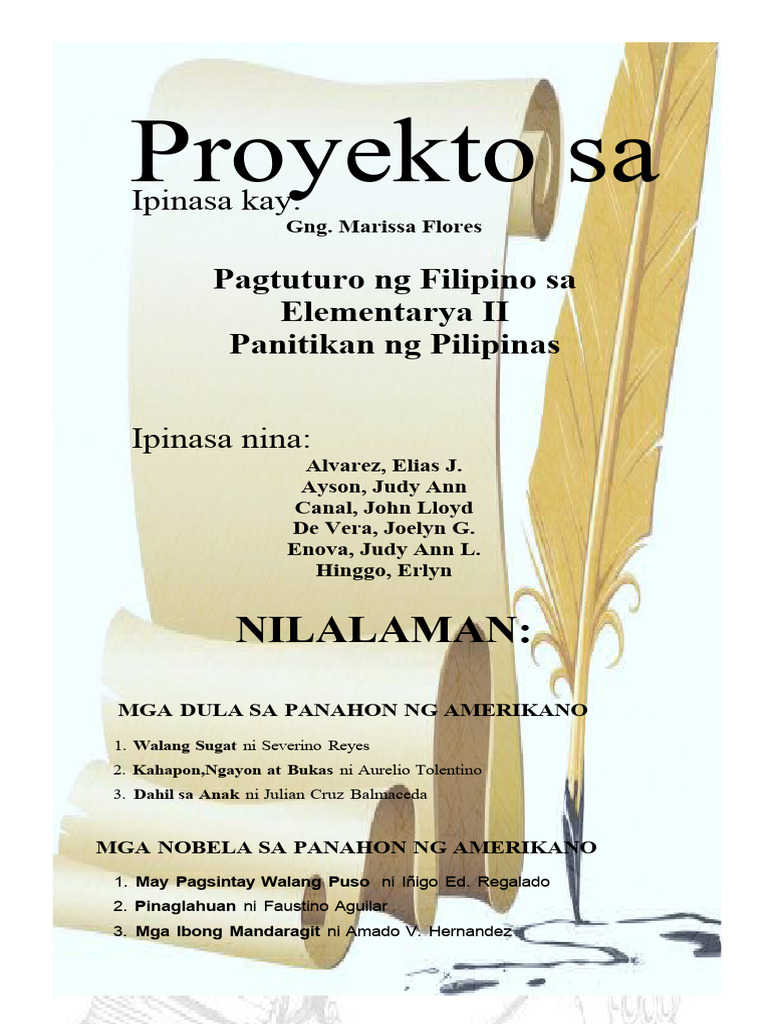 Filipino Project 2 | PDF