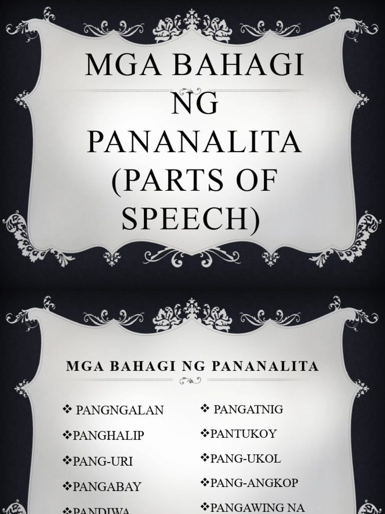 Mga Bahagi NG Pananalita | PDF