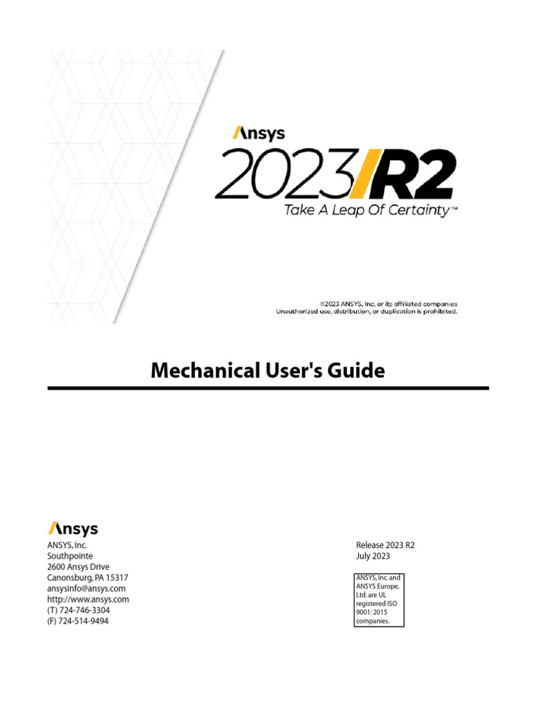 Ansys Mechanical Users Guide | PDF | Mathematical Optimization | Mathematical Analysis