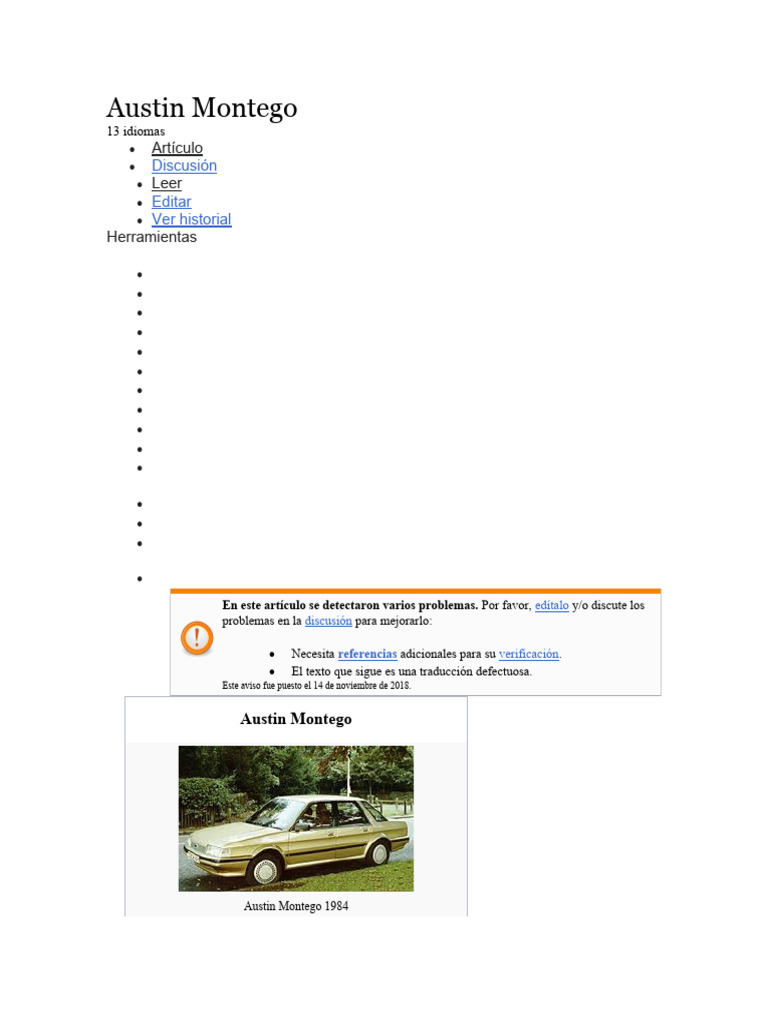 Austin Montego | PDF | Carros deportivos | Coche