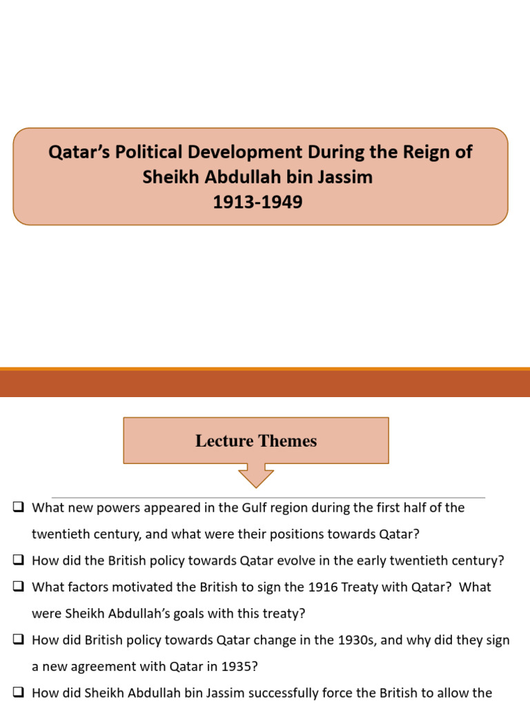 LEC (8) Sheikh Abdulla Bin Jassim Lecture 6 Modified | PDF | Qatar | Doha