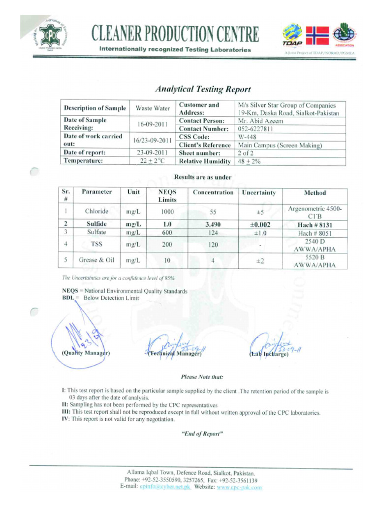 22 - Record of Effluent Analysis | PDF