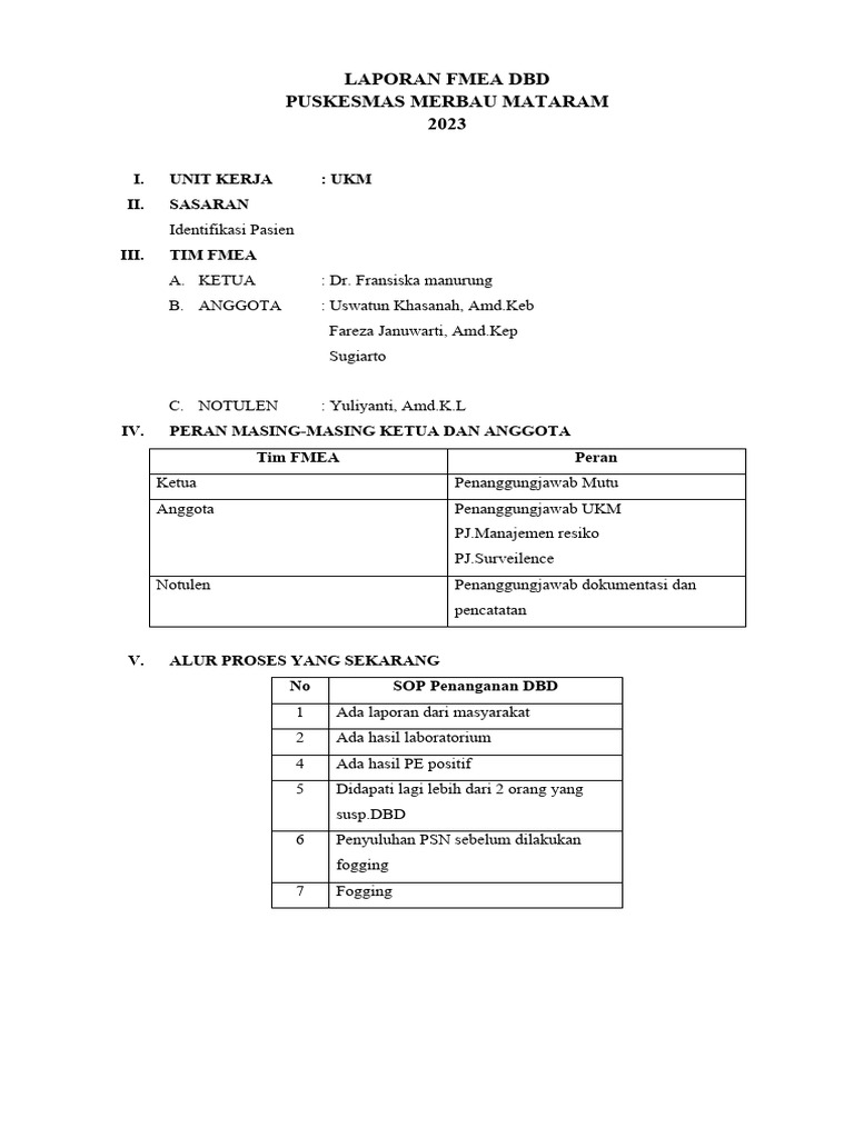 Laporan Fmea | PDF | Pengembangan Diri | Kesehatan Holistik