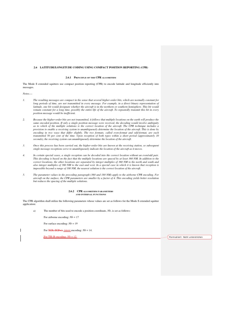 CPR Compact Position Report Format Faa | PDF | Latitude | Bit
