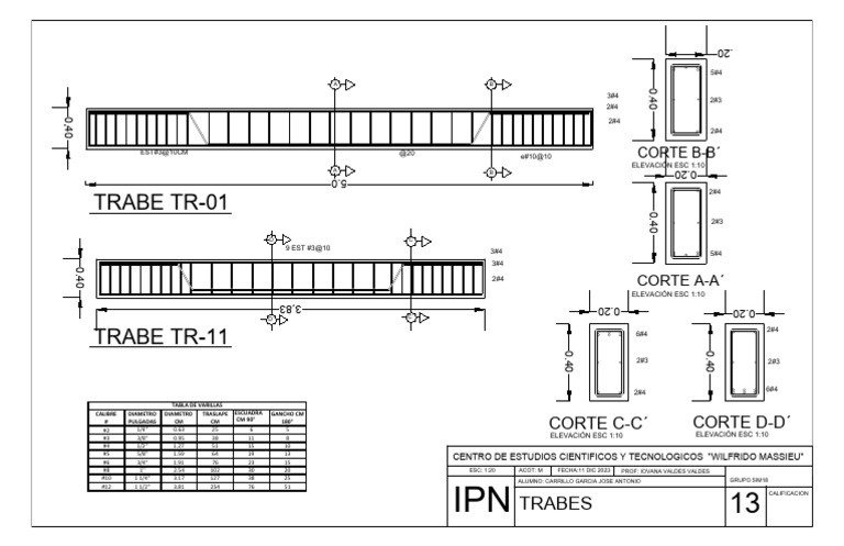 Dibujo y Especificaciones de Trabes | PDF