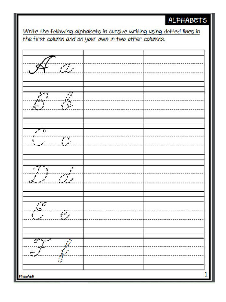 Cursive writing | PDF