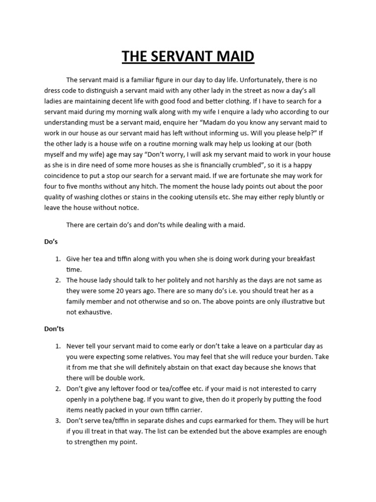 The Servant Maid | PDF