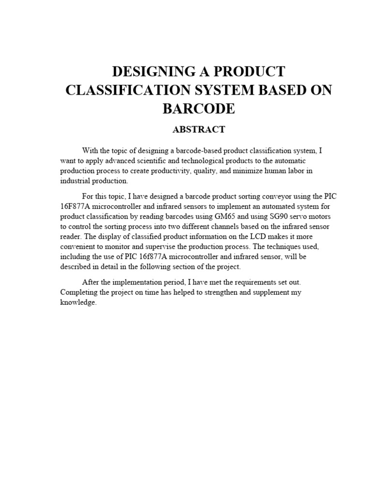 Designing A Product Classification System Based On Barcode Using ...