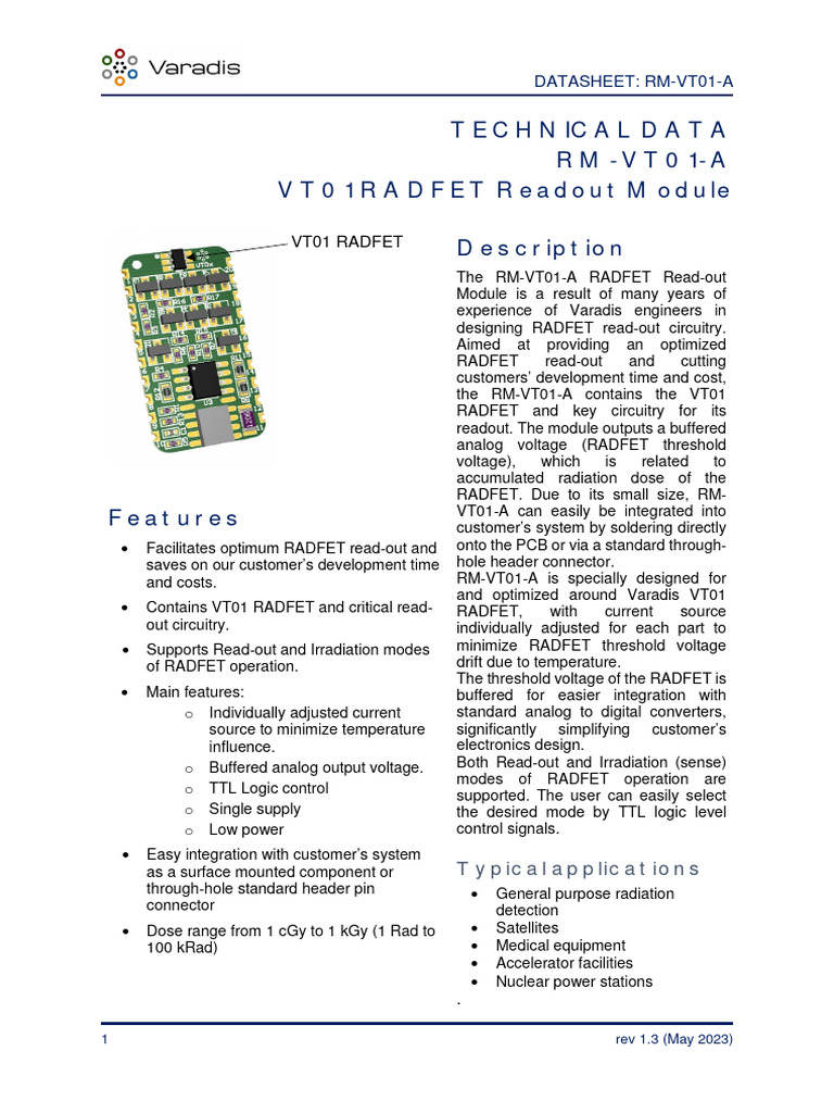 RM VT01 A Datasheet Rev1p3 | PDF
