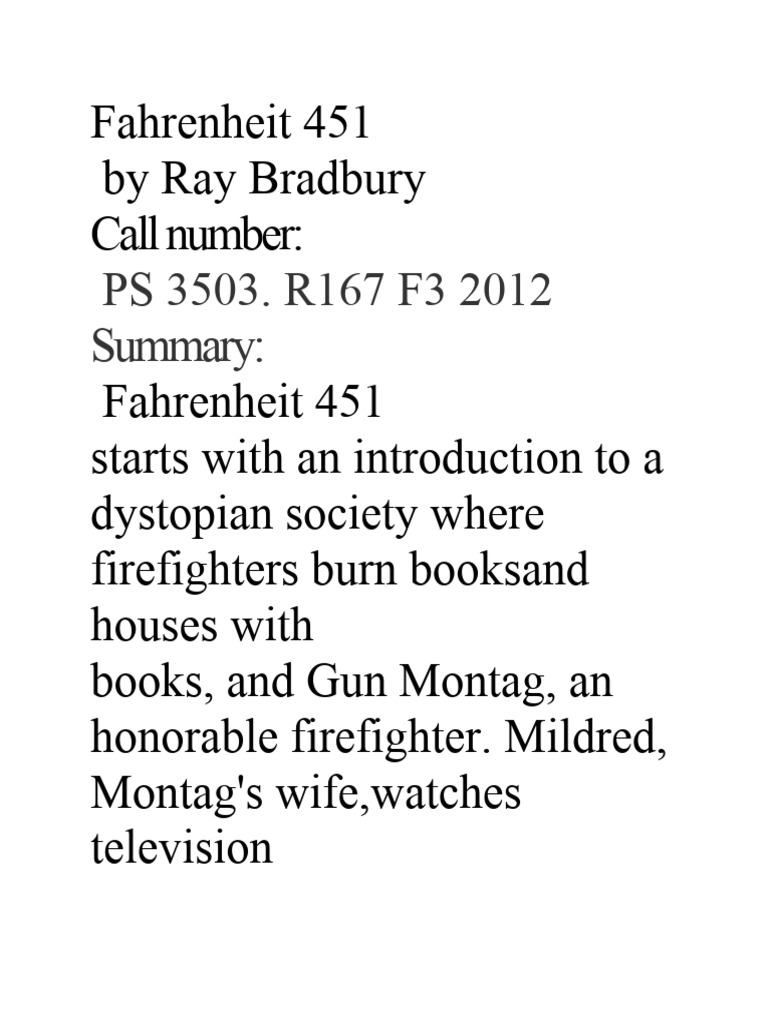 Fahrenheit 451 | PDF