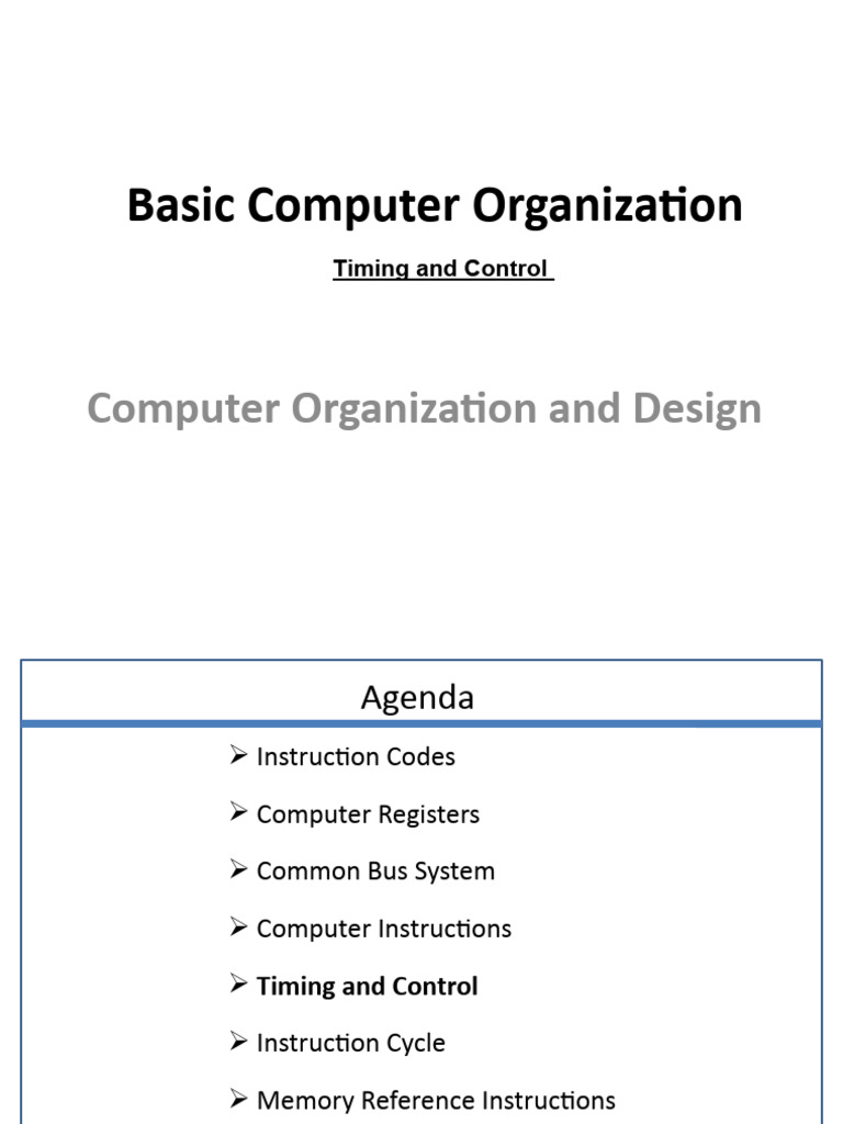 Basic Computer OrganizationTiming and Control Unit | PDF | Central Processing Unit | Computer ...