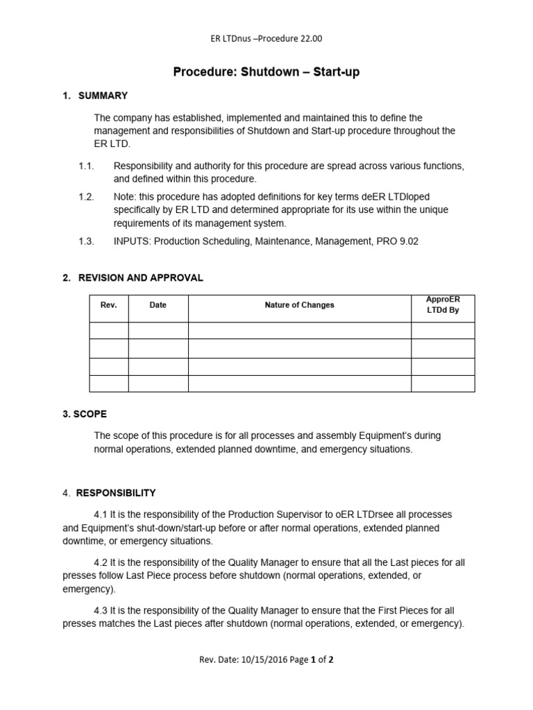 Shutdown-Start-Up Procedure | PDF | Computing | Business