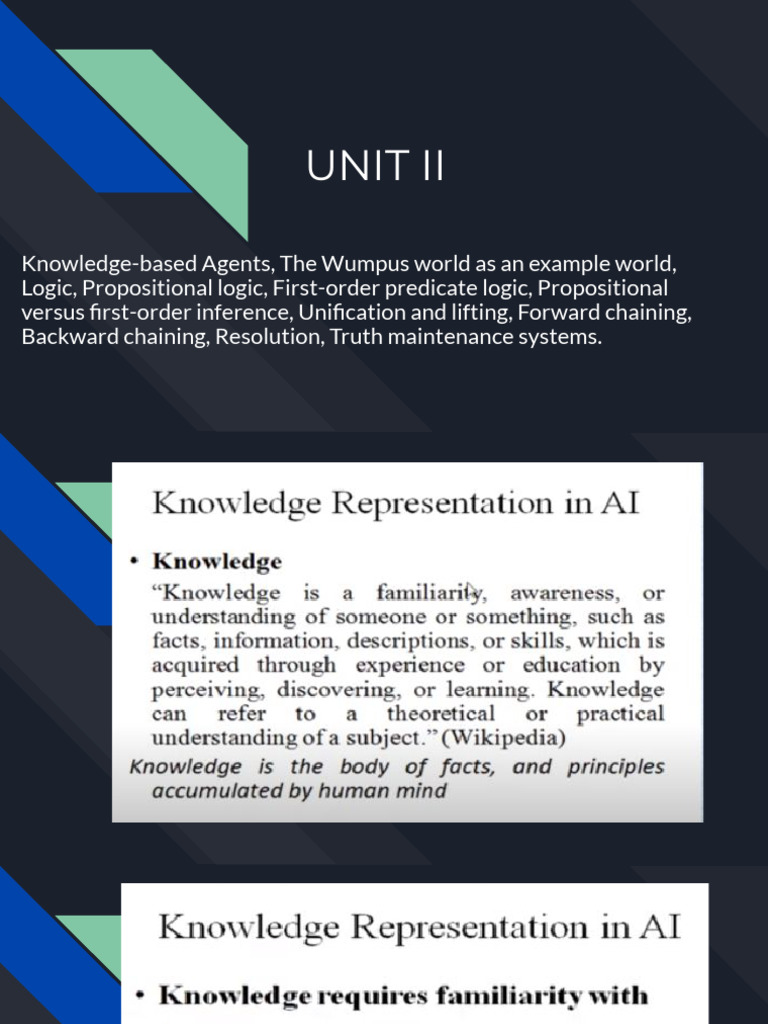 Artificial Intelligence Knowledge Based Agents+first Order Predicate+ ... Artificial Intelligence Knowledge Based Agents+first Order Predicate+ ...