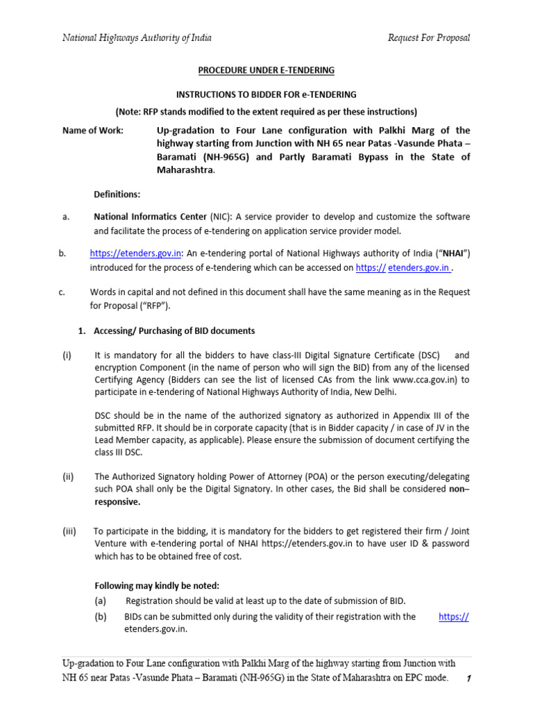 Nic Tendering Procedure Pdf Request For Proposal