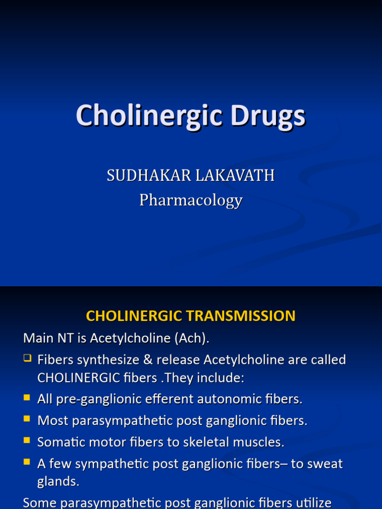 1.cholinergic Drugs | PDF | Acetylcholine