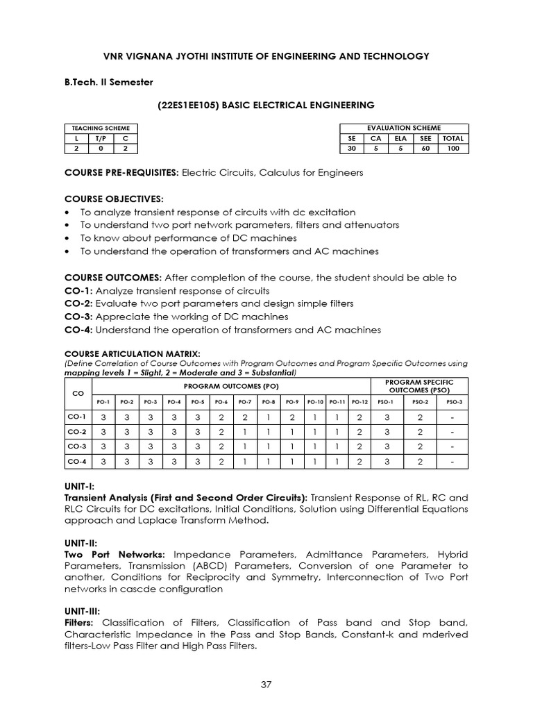 Syllabus Bee | PDF | Electric Motor | Electrical Impedance