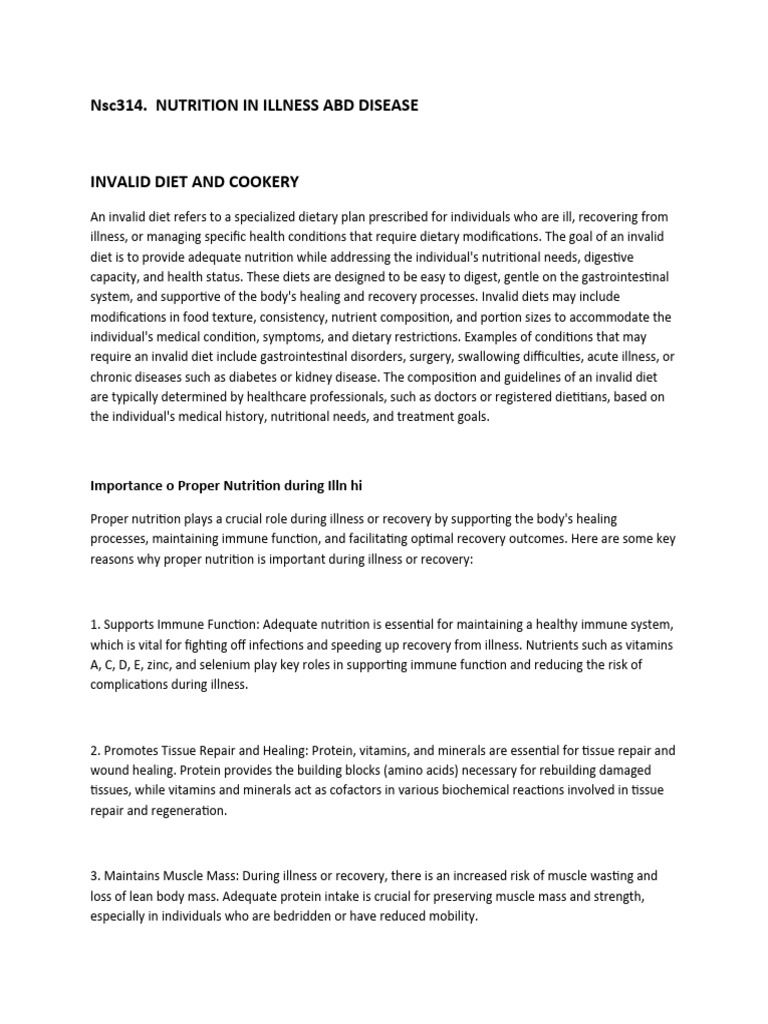 Invalid Diets for Health Recovery | PDF | Malnutrition | Bloating