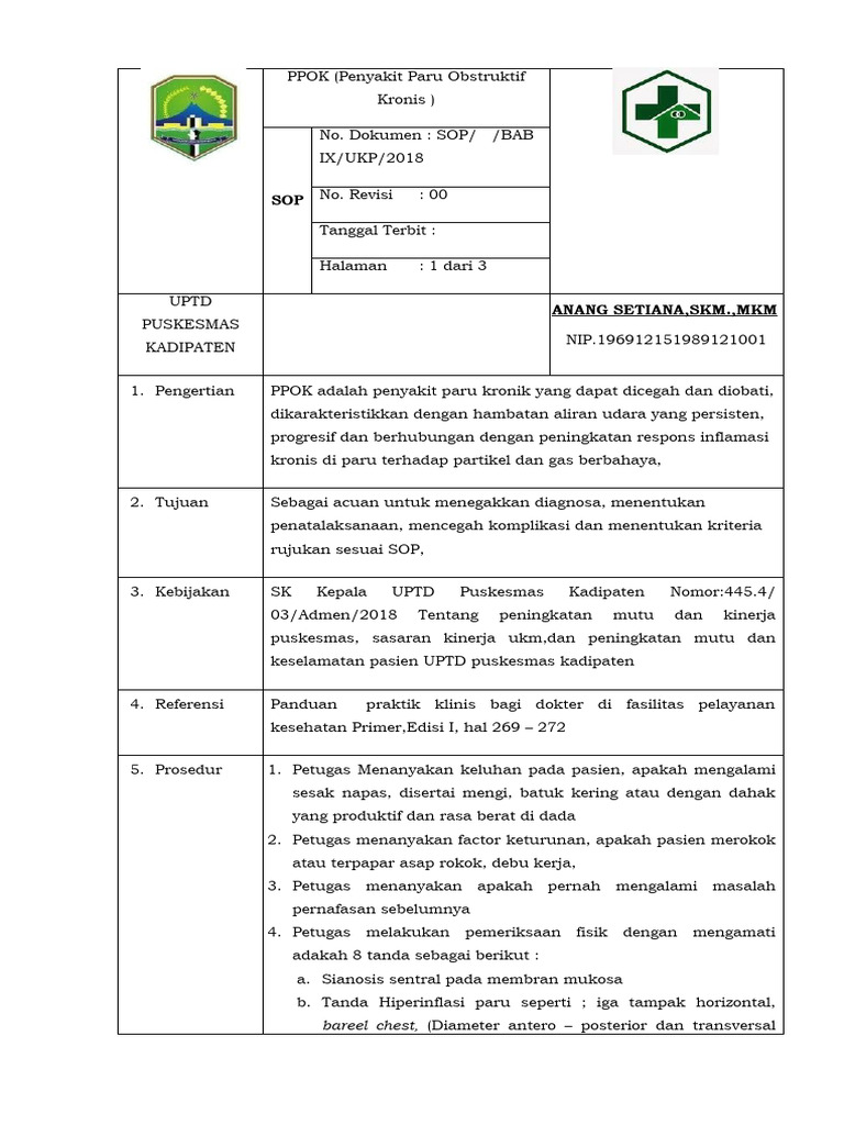 Sop Skrining Ppok | PDF