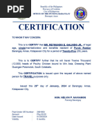 RSBSA Barangay Certificate | PDF