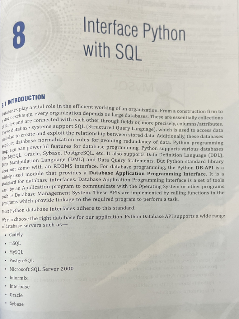 Interface Python With SQL | PDF