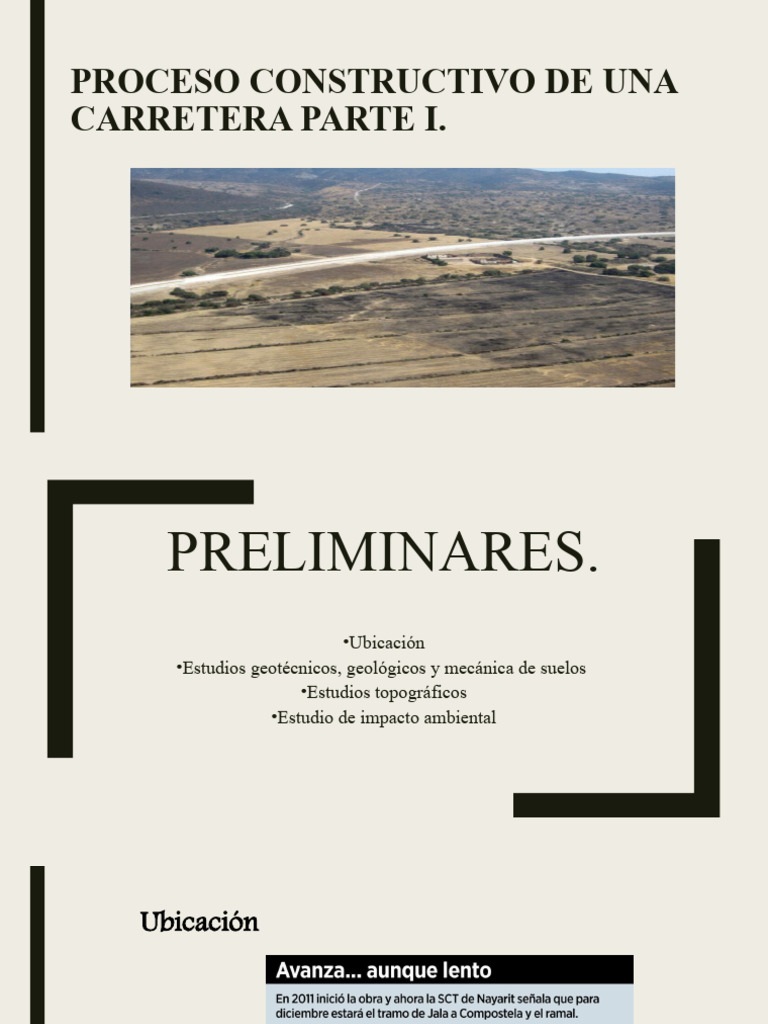 Proceso Constructivo de Una Carretera P.1 | PDF | La carretera | Hormigón