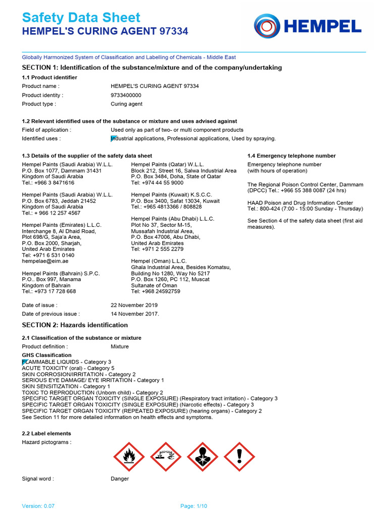 Safety Data for Industrial Use | PDF | Toxicity | Safety