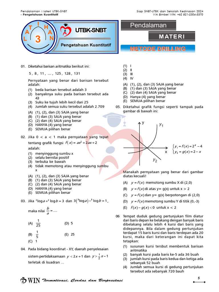 Modul PM SNBT 2024 Kemampuan Kuantitatif - SET 3 | PDF