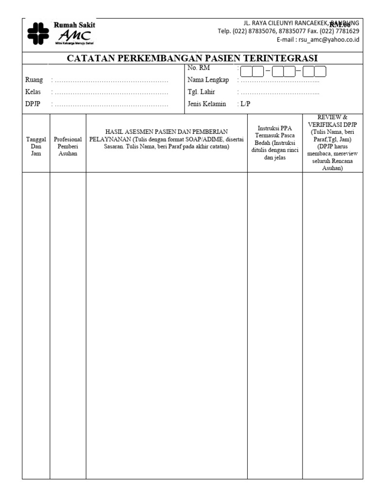 Contoh CPPT untuk Perawat dan Pasien | PDF