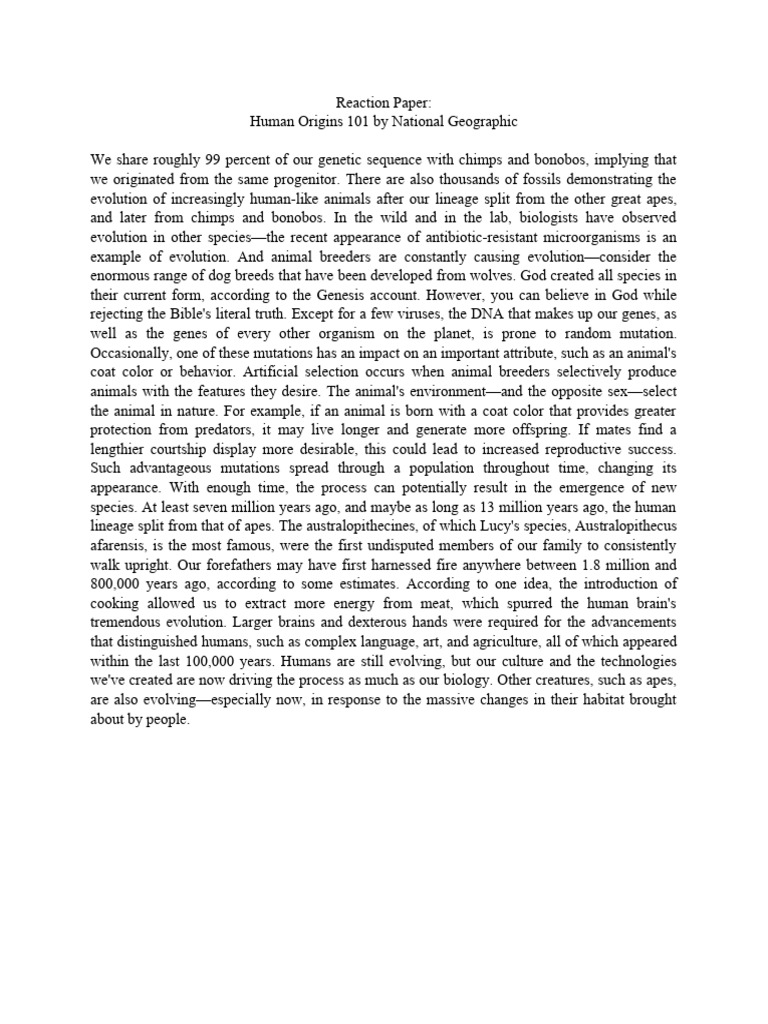 2.4 Human Origins 101 by National Geographic | PDF | Evolution | Human ...