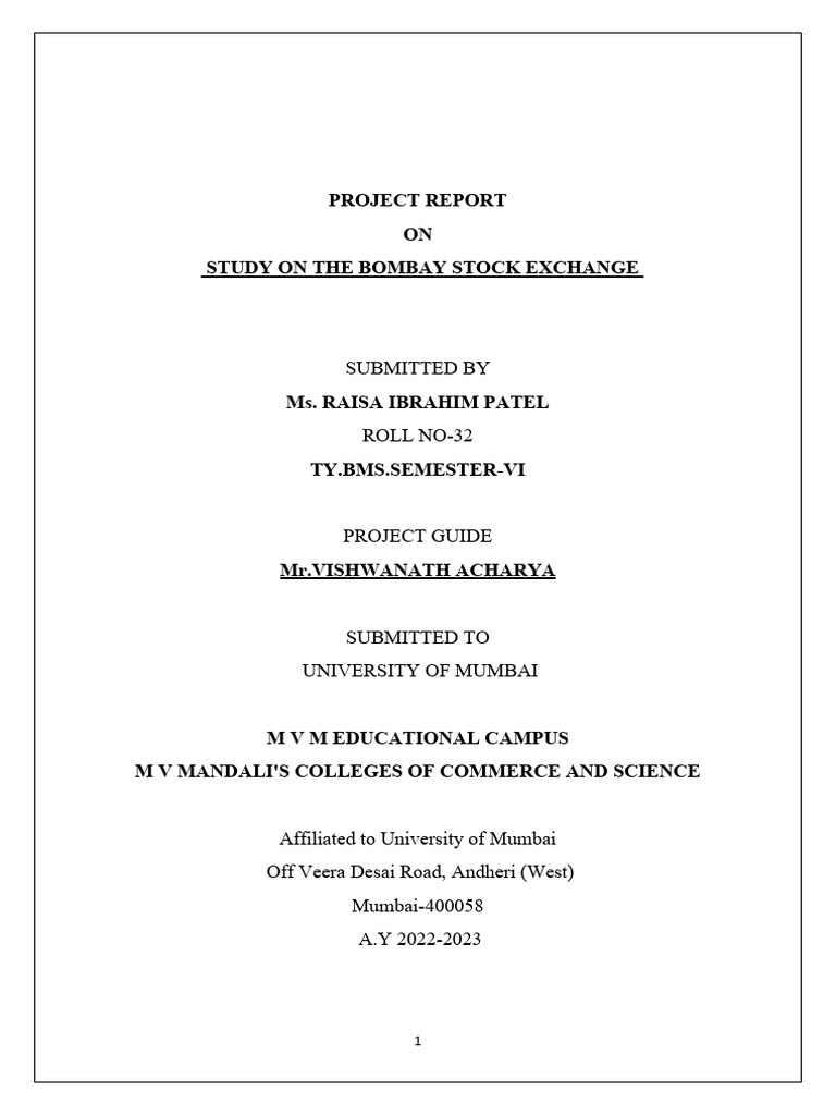 Raisa Patel | PDF | Stocks | Stock Exchange