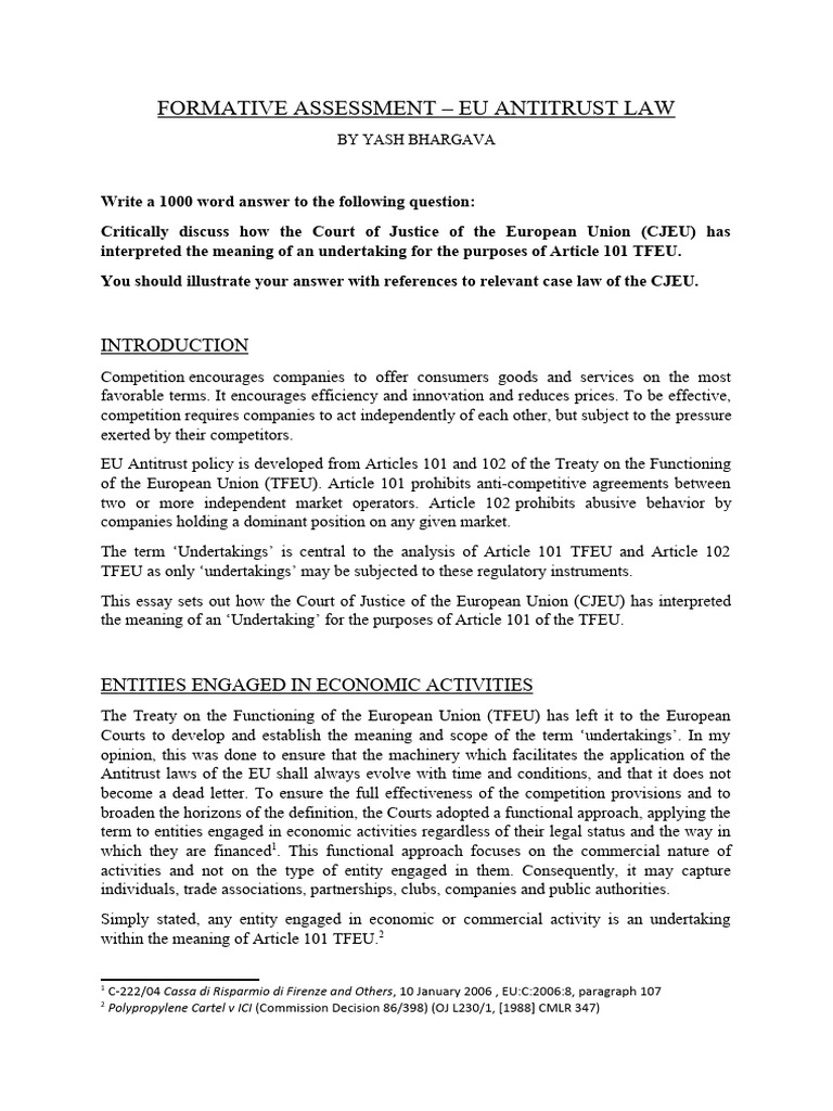 Formative Anti Trust Law | PDF | Competition Law | Private Law