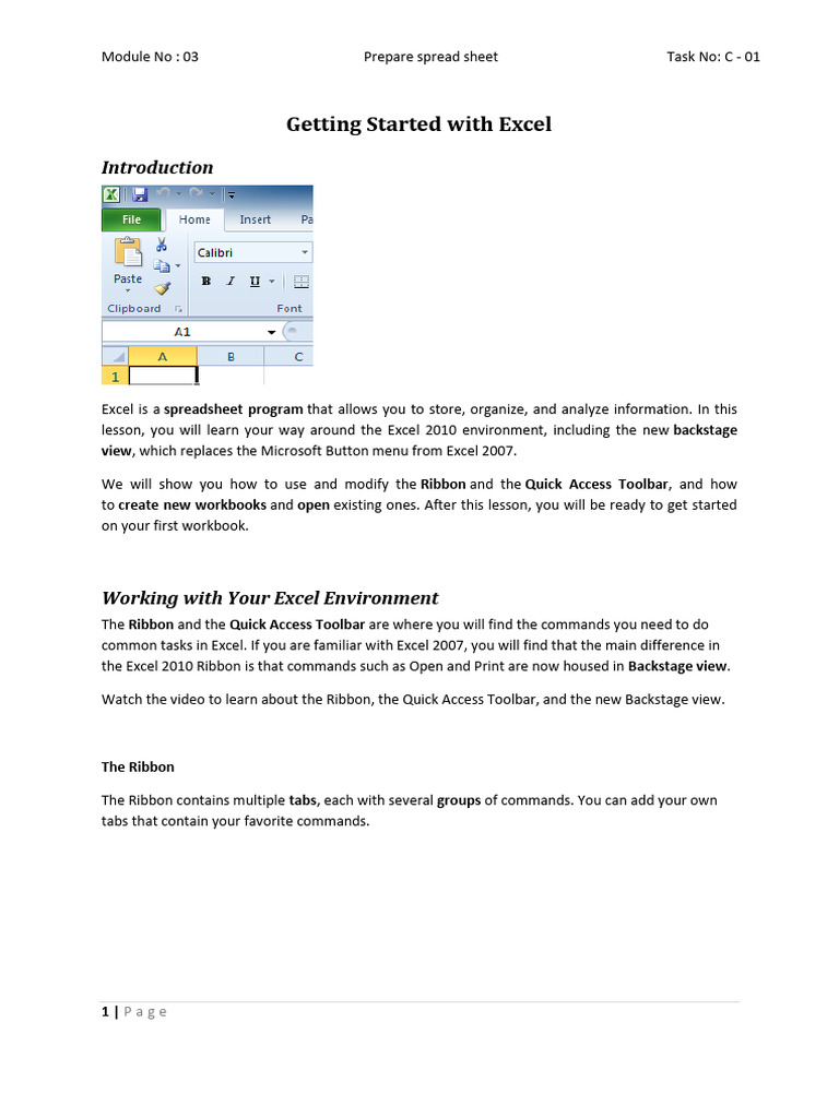 Getting Started With Excel: View, Which Replaces The Microsoft Button ...