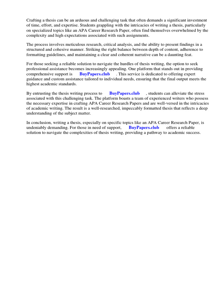 Apa Career Research Paper Sample | PDF | Apa Style | Academic Publishing