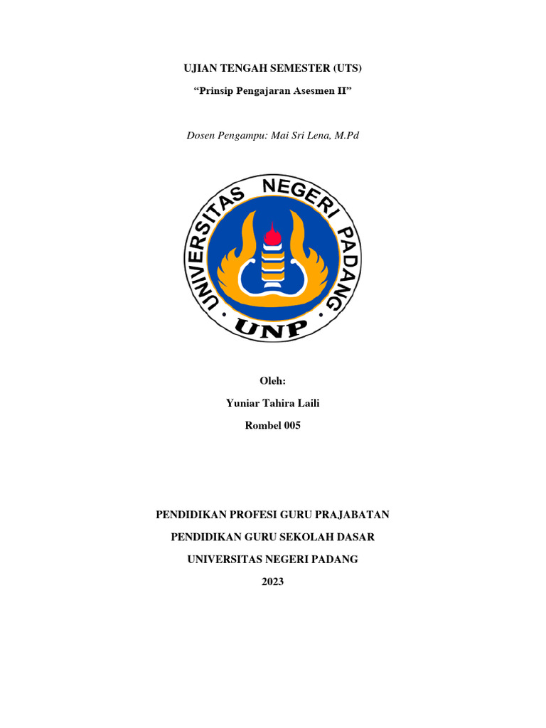 UTS Asesmen - Yuniar Tahira Laili | PDF