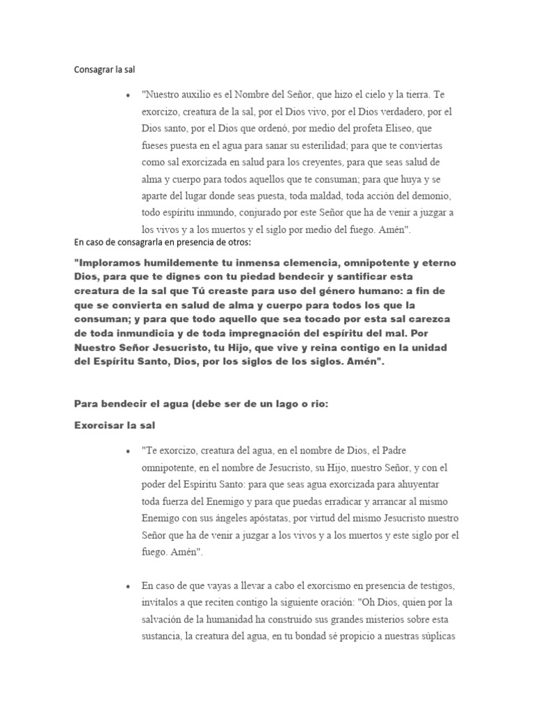 Consagrar La Sal | PDF | Oración | Bendición
