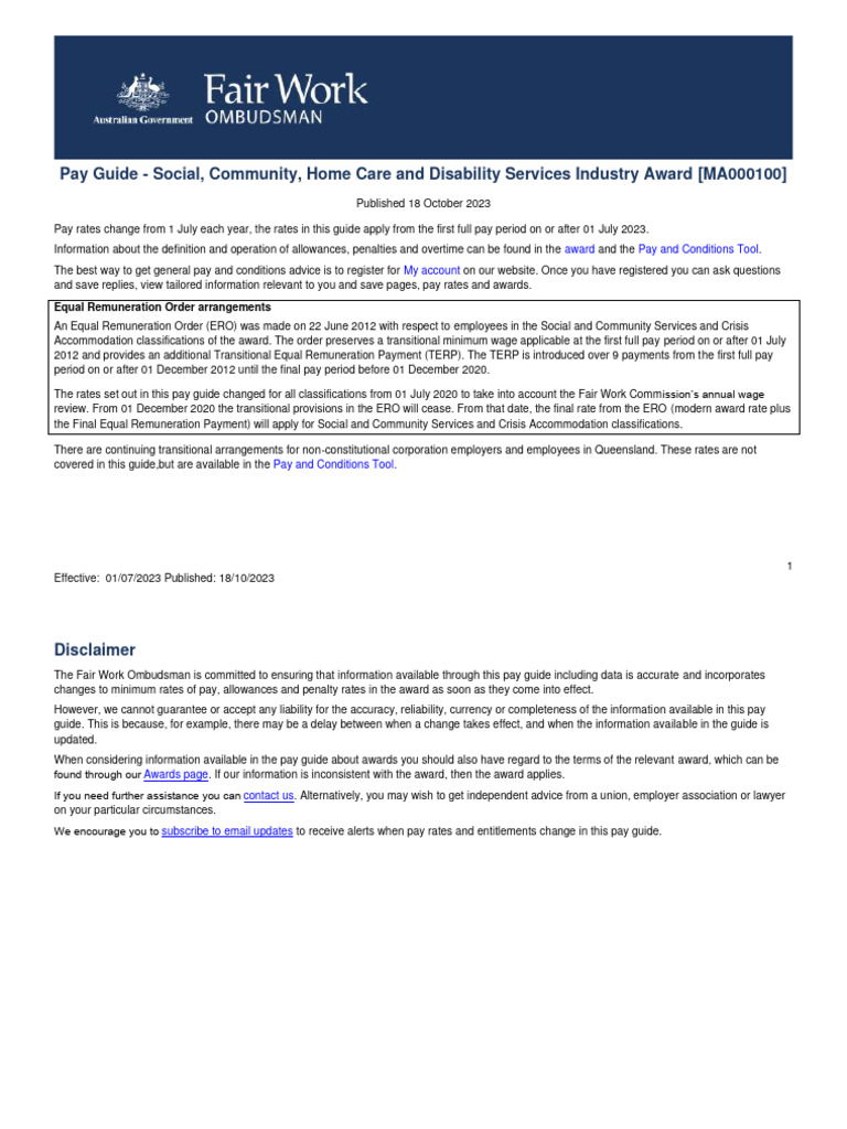 Pay Guide - Social, Community, Home Care and Disability Services ...