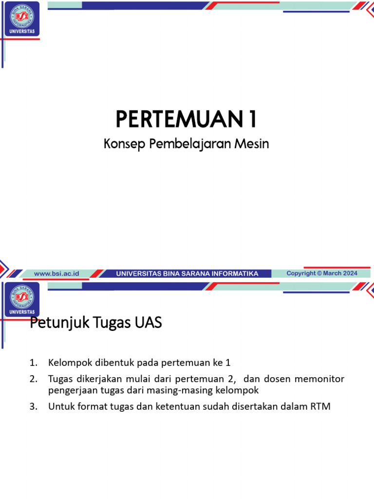 Pertemuan 1: Konsep Pembelajaran Mesin | PDF