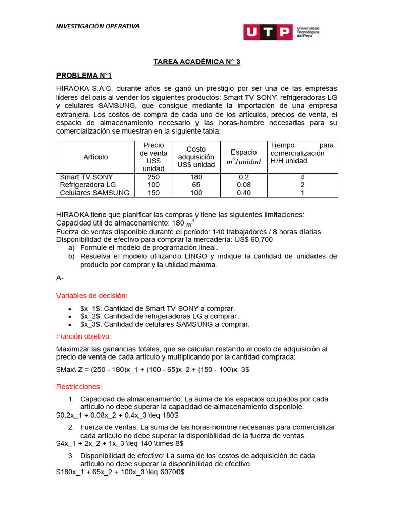 Tarea Académica N 3 | PDF | Economias