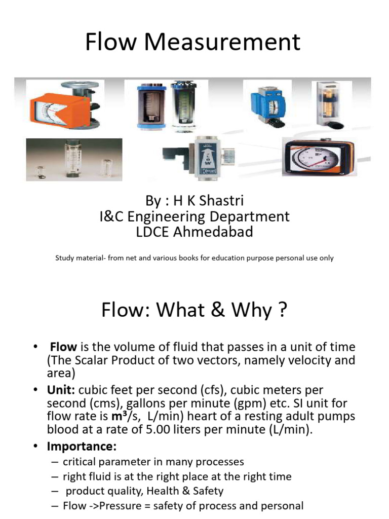 Flow PPT PDF Hks | PDF | Flow Measurement | Fluid Dynamics