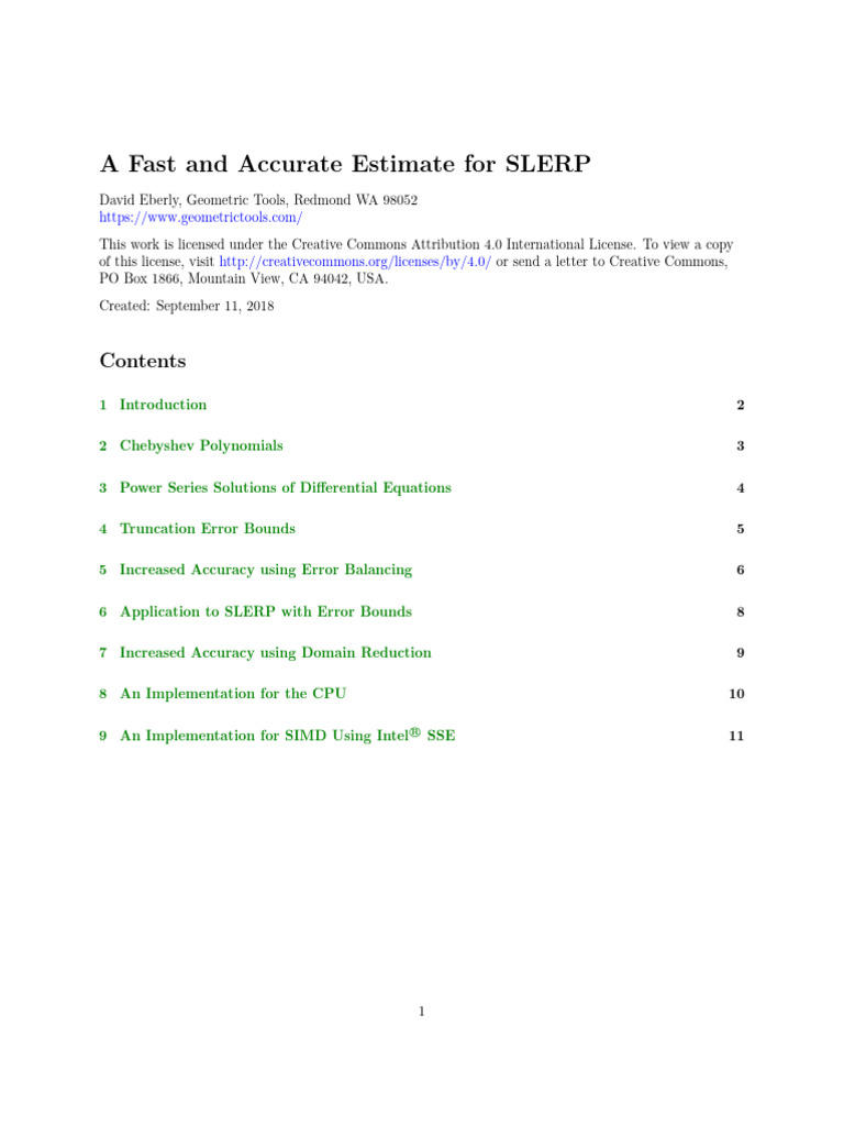 A Fast and Accurate Estimate For SLERP | PDF | Polynomial | Mathematics