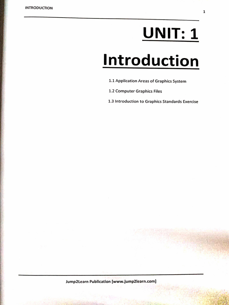 CG - Unit - 1 Introduction | PDF