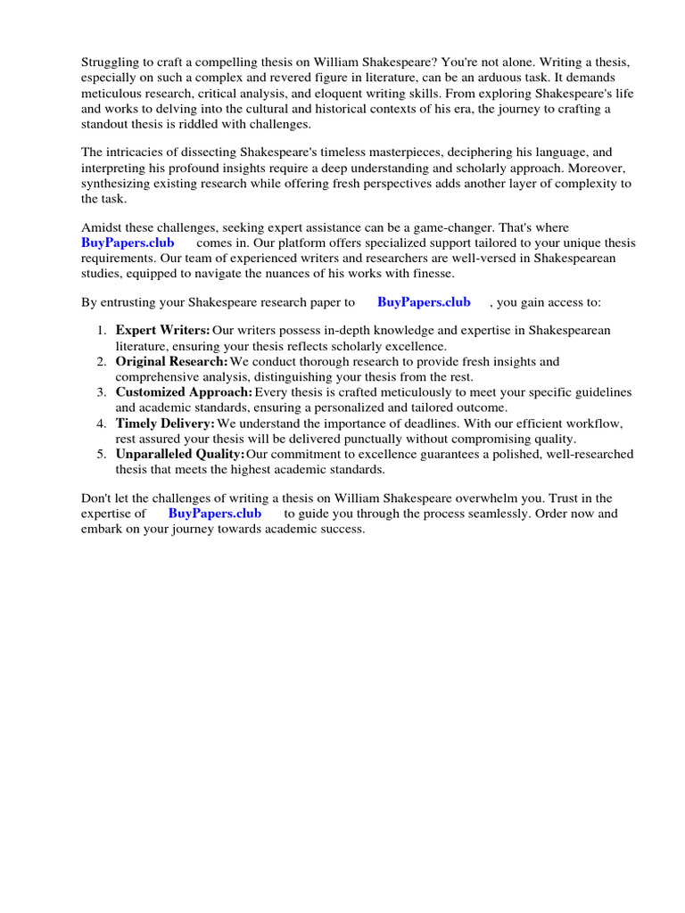 Free William Shakespeare Research Paper | PDF | William Shakespeare ...