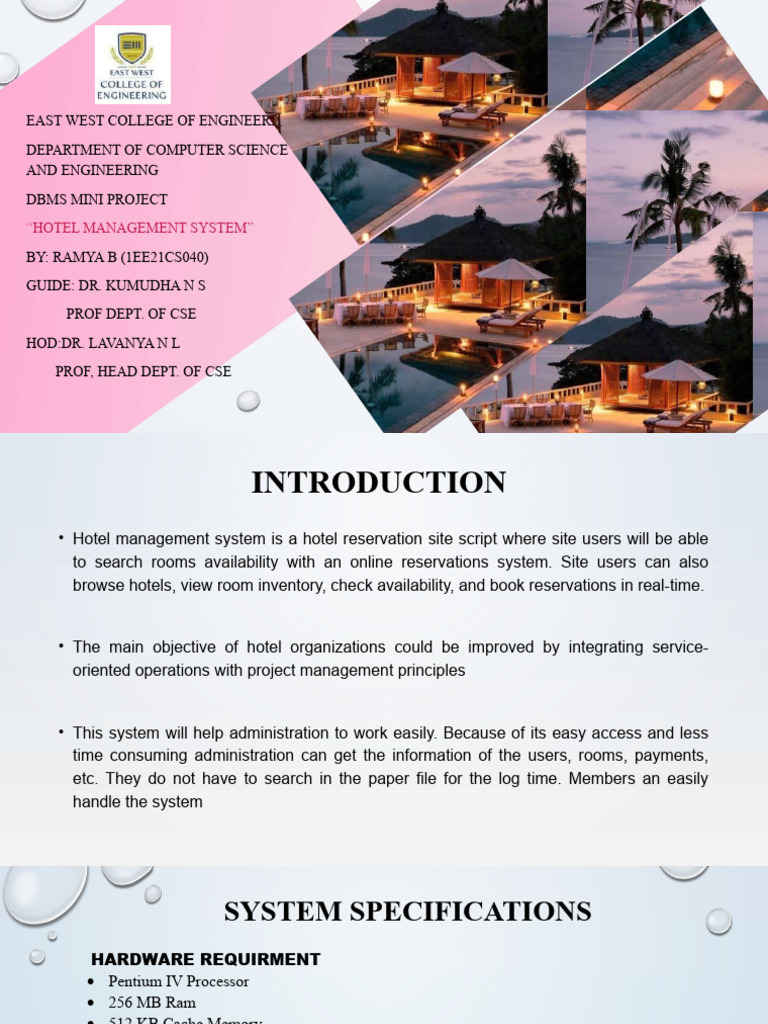 Hotel Management PPT Final | Download Free PDF | World Wide Web | Internet & Web