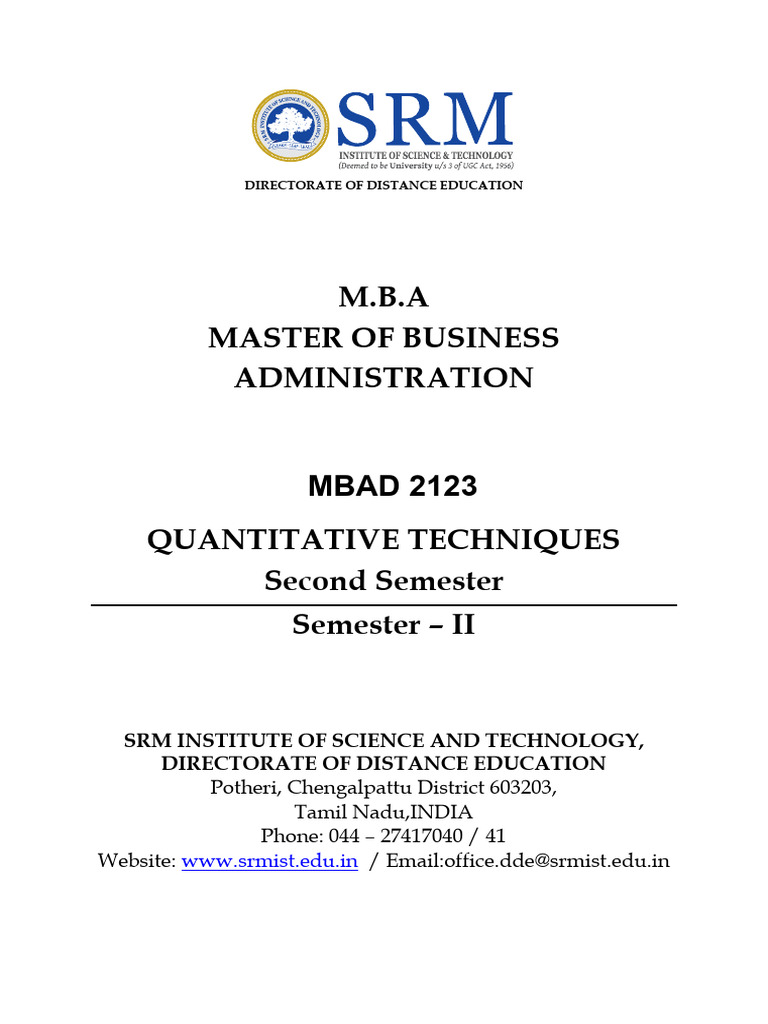 MBAD 2123 Quatitive Techniques | PDF | Linear Programming | Mathematical Optimization