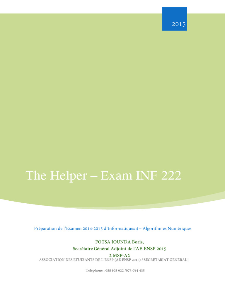 Helper-Exam-INF 222 | PDF