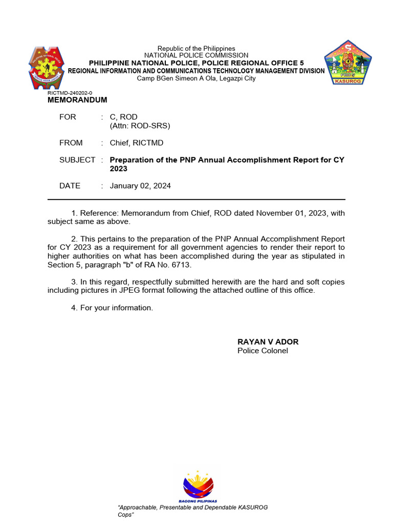 RICTMD Annual Accomplishments Report From December 2023 | PDF ...