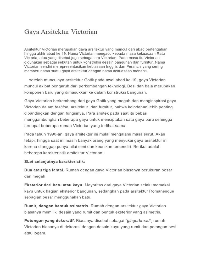 Gaya Arsitektur Victorian | PDF
